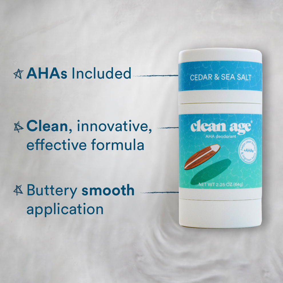 Cedar & Sea Salt AHA Deodorant – Clean Age